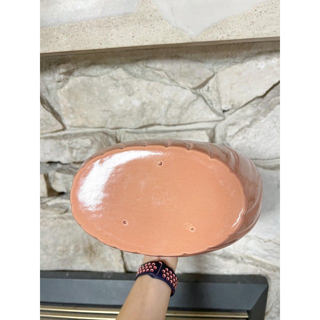 Vintage 1980s Blush Pink Art Deco Curvy Ceramic Pottery Vase | Chairish