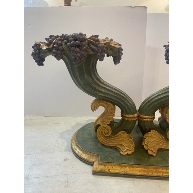 Italian Craved Wood Cornucopia Console Table | Chairish