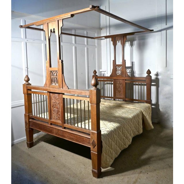 19th Century Four Poster Double Bed, 1890s | Chairish