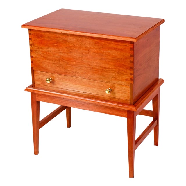 Shaker Cherry Chest on Stand | Chairish
