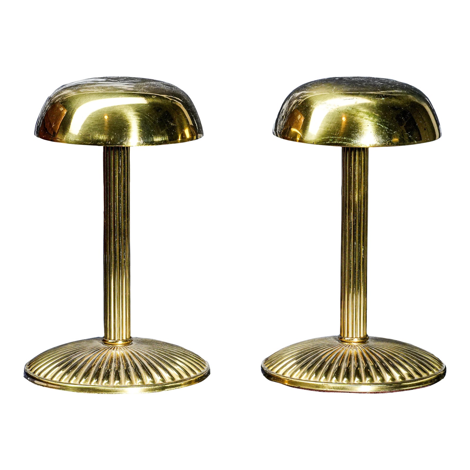 Amazing Pair Mid Century Modern MCM Brass Hat Stands Retail Store ...