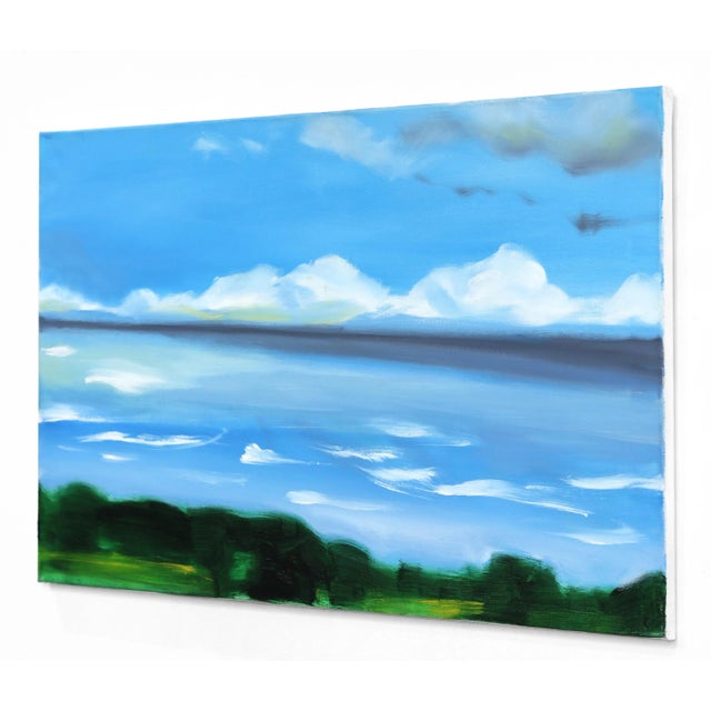 Sky VIII - Blue Abstract Landscape Oil Original Artwork by Bettina ...