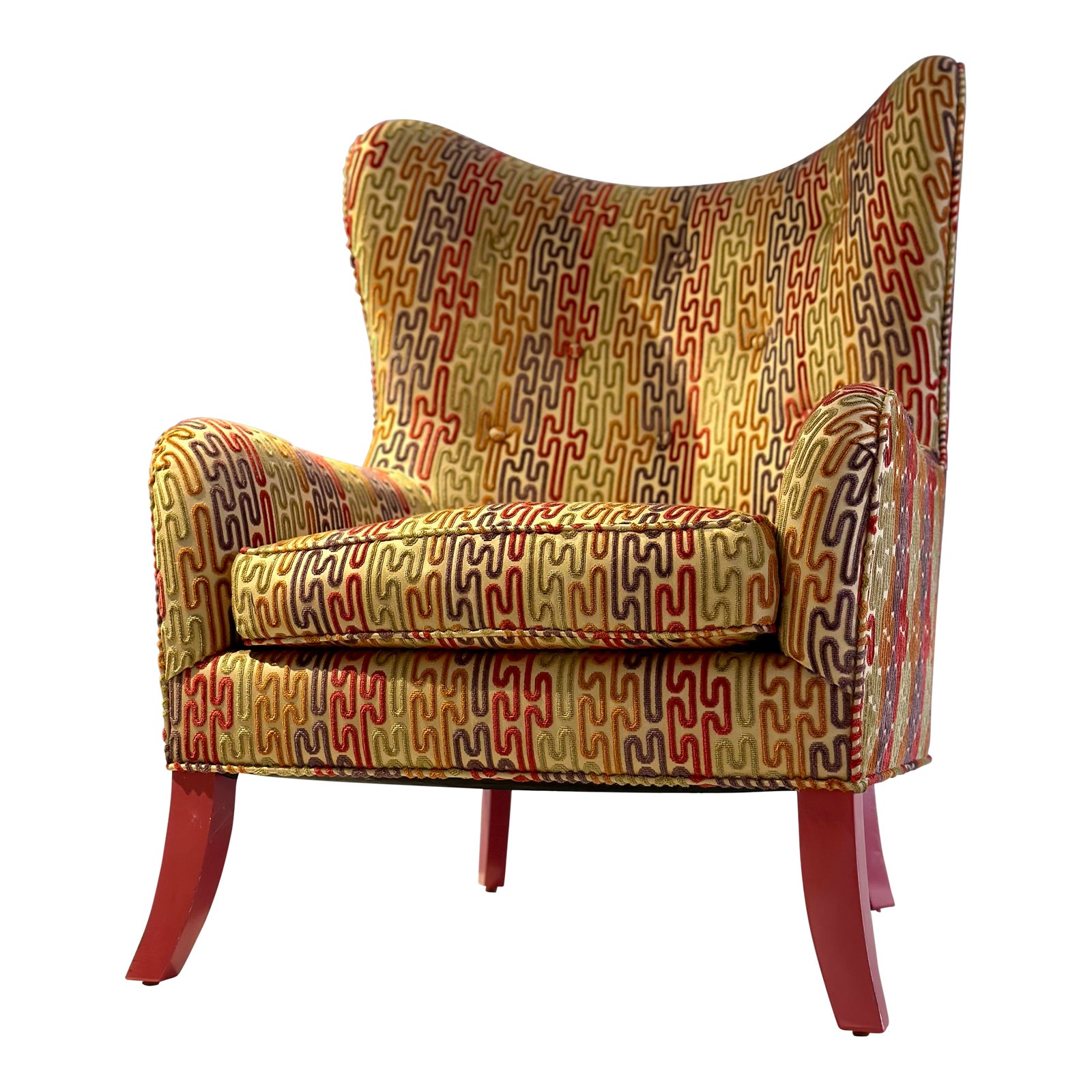 Modern Christian Lacroix Designer Wingback Chair | Chairish