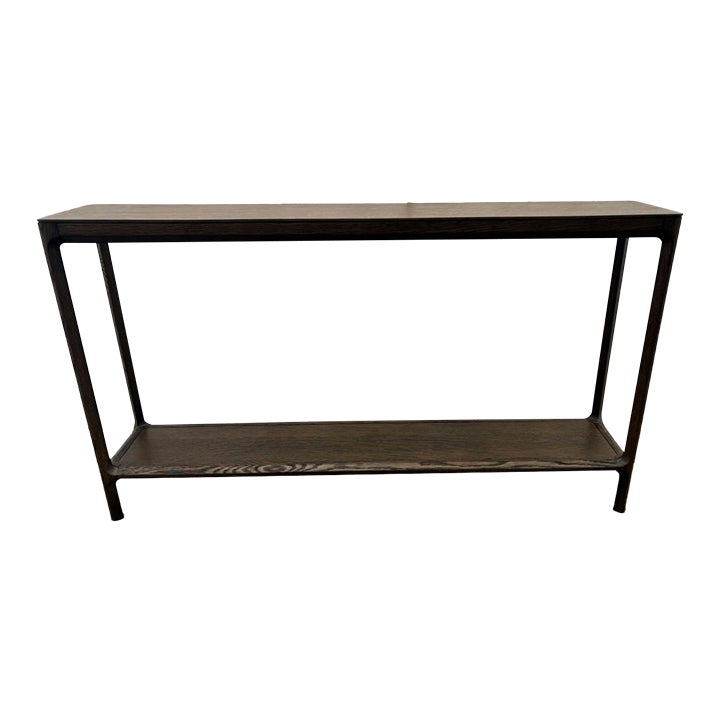 Restoration Hardware Padua Console Table – 60” Brown Oak Finish | Chairish