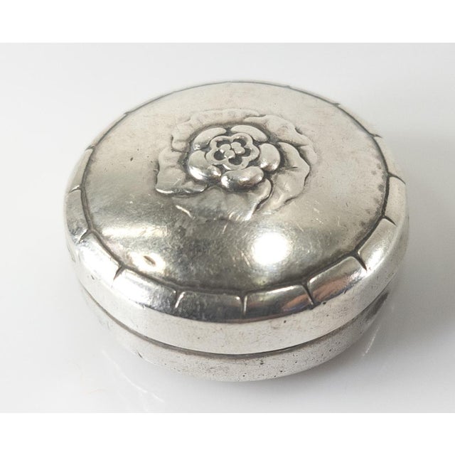 Mid 20th Century Danish Sterling Silver Pill Box by Georg Jensen | Chairish