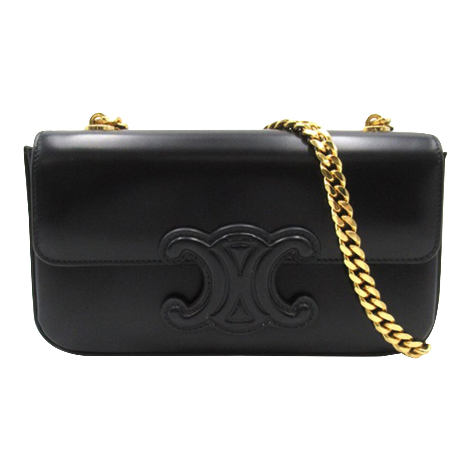 Celine Cuir Triomphe Chain Shoulder Bag | Chairish