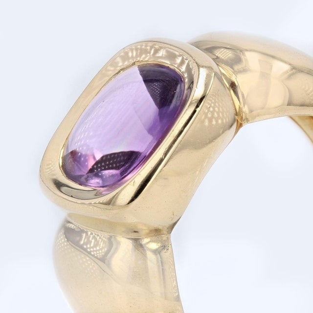 French Modern 3.60 Cartas Amethyst 18 Karat Yellow Gold Bangle Ring ...
