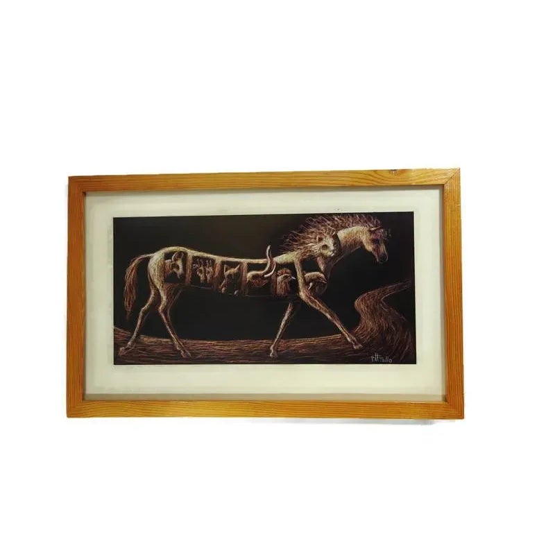 Original Surrealism Print by Pedro Tello Signed | Chairish