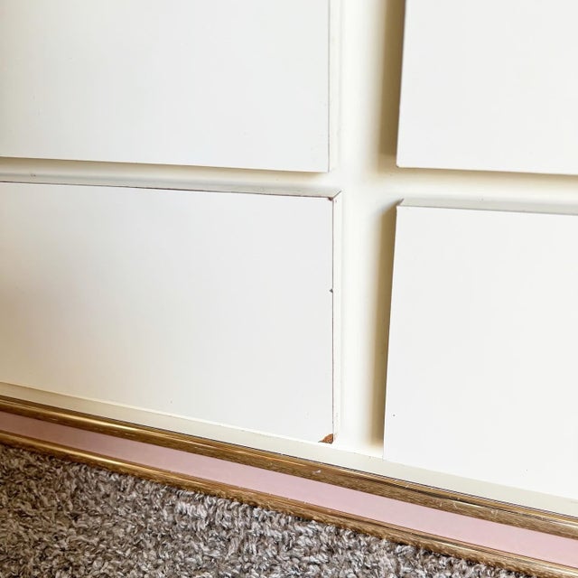 Postmodern Pink and Cream Lacquer Laminate With Gold Accent Dresser ...