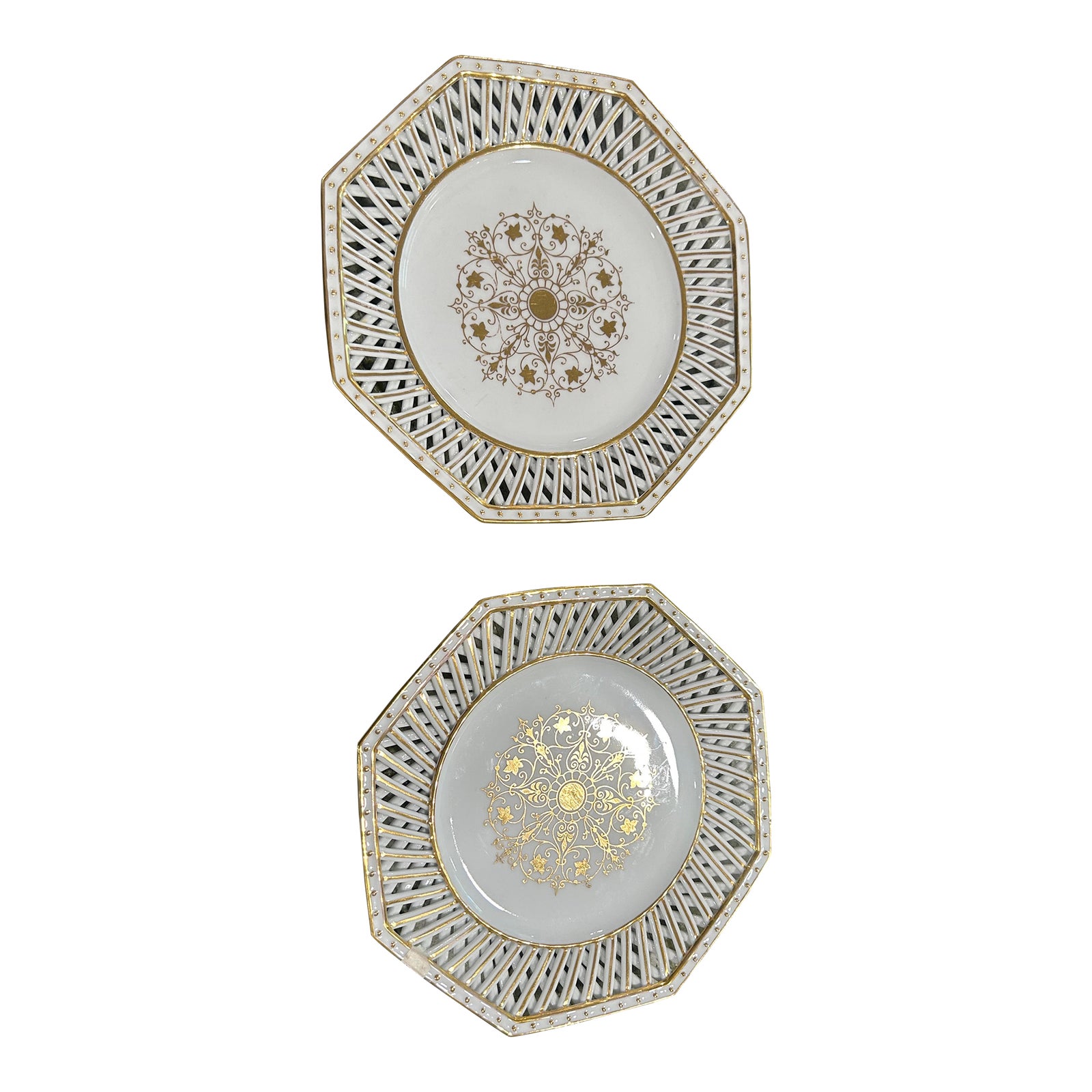 Antique Fischer & Meig Pirkenhammer Luncheon Plates - Set of 2 With ...