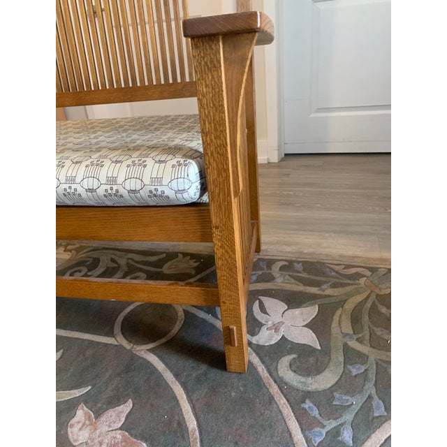 Late 20th Century Stickley Attributed Mission Oak Spindle Bench Pair ...