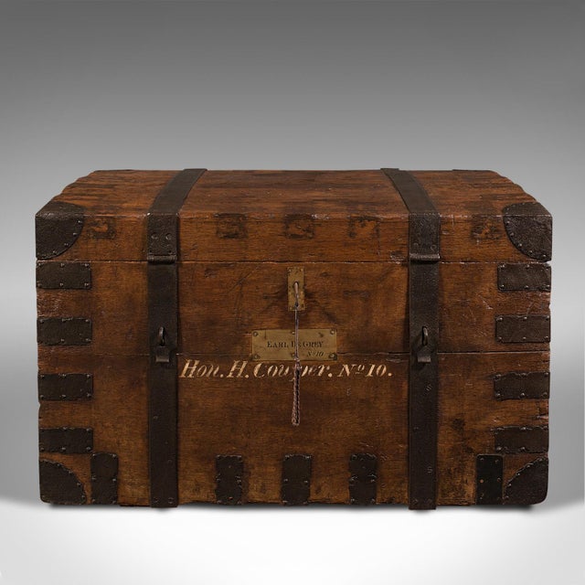 1850s Large Antique English Oak Victorian Silver Chest | Chairish