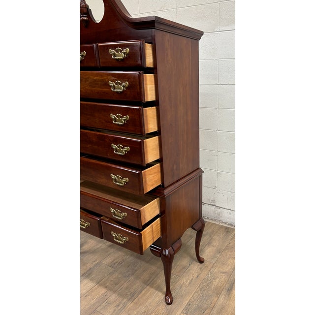 Vintage Lea Traditional Queen Anne Style Highboy Chest | Chairish