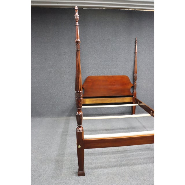 Councill Rice Carved Mahogany Poster Bed | Chairish