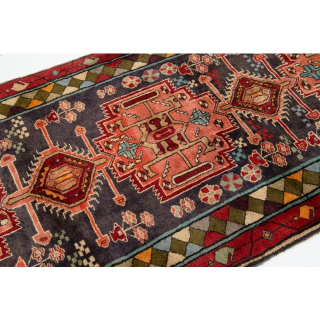 1960s Vintage Persian Heriz Wool Rug With Multicolor Geometric Design ...