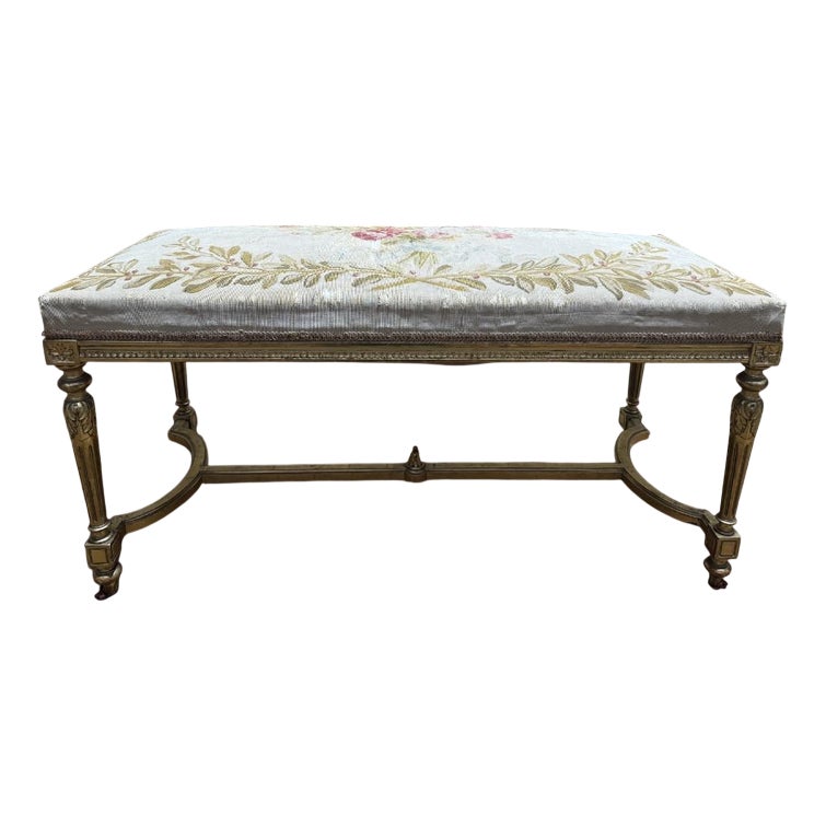 Louis XVI Style Kitchen Bench in Gilded Wood | Chairish