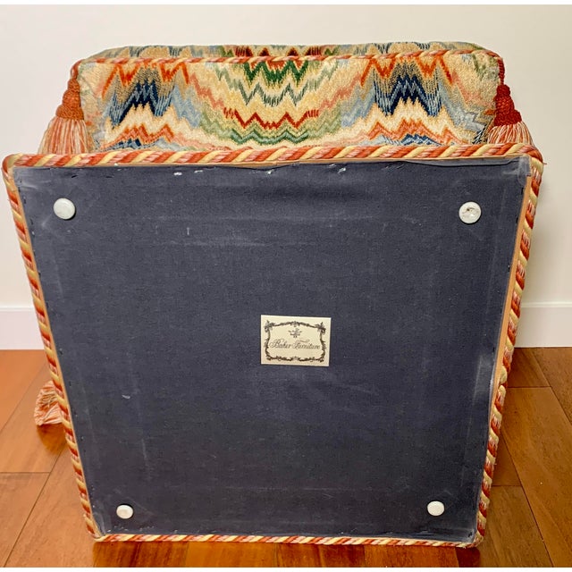 1970s Baker Furniture Co. Large Sculpted Form Ottoman or Pouf With ...