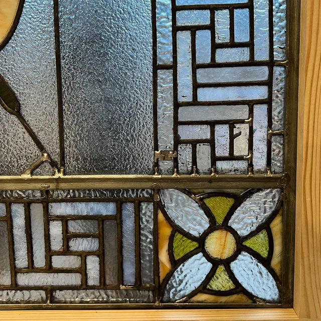 American Denver Stained and Leaded Glass Shield Window | Chairish