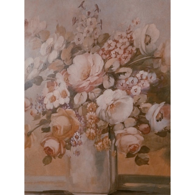 1950s Vintage Round Oil Painting | Chairish
