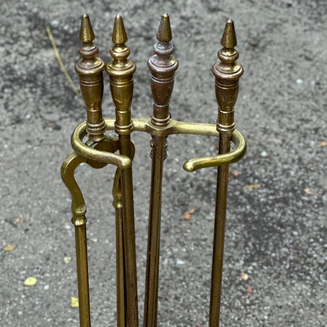 Vintage Brass Fireplace Tools Set | Chairish