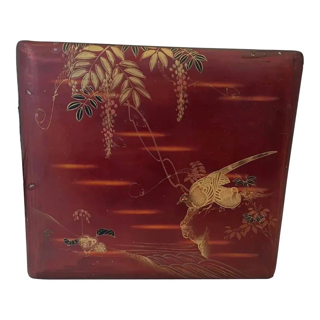 Antique Japanese Lacquered Trinket/Jewelry Box | Chairish