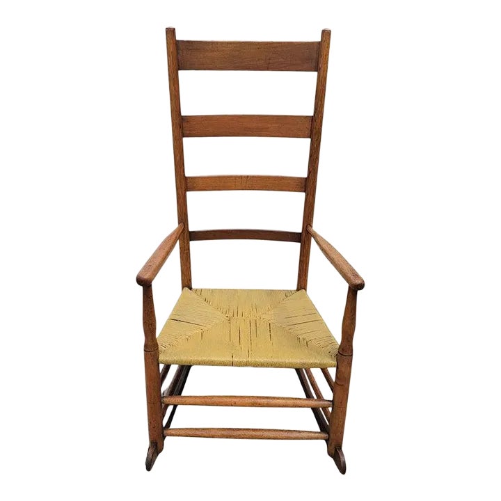 19Thc Ladder Back Rocking Chair | Chairish