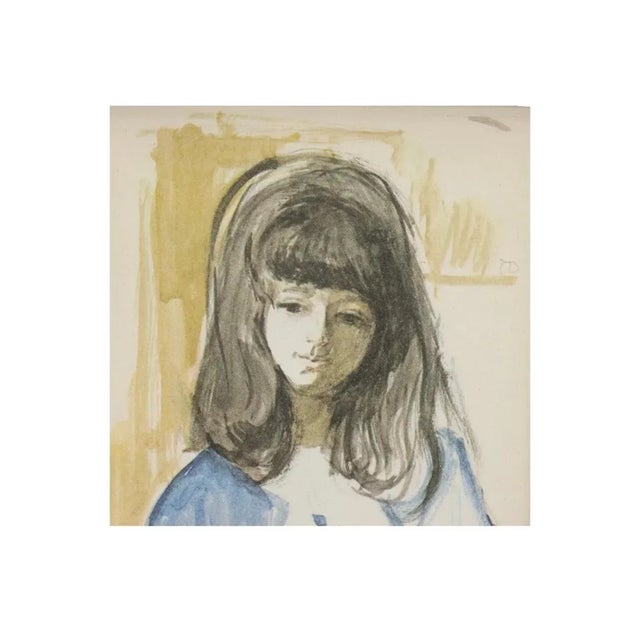 Circa 1960’s Triptych Featuring Mid Century Modern Prints of Women in a Carved Wood Frame | Chairish