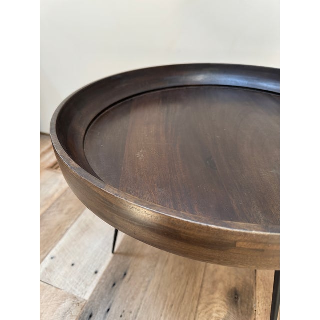 Mater Round Mango Wood Bowl Side Table | Chairish