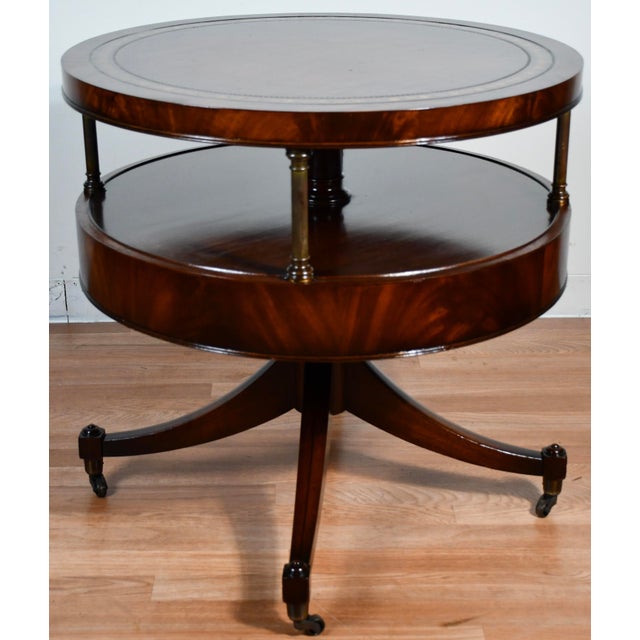 1930 Weiman English Regency Mahogany & Leather Top Side Table / End ...