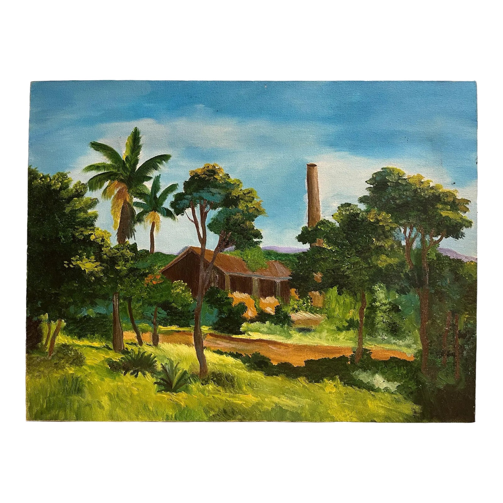 Oil on Canvas Painting of a Brazilian Ranch | Chairish