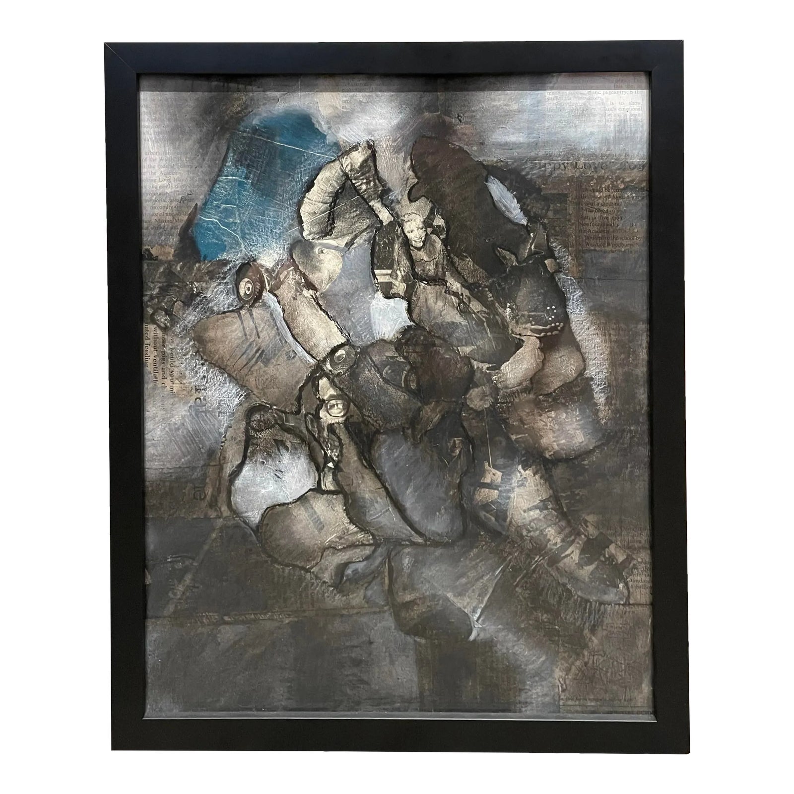 Original Mixed Media on Newspaper | Chairish