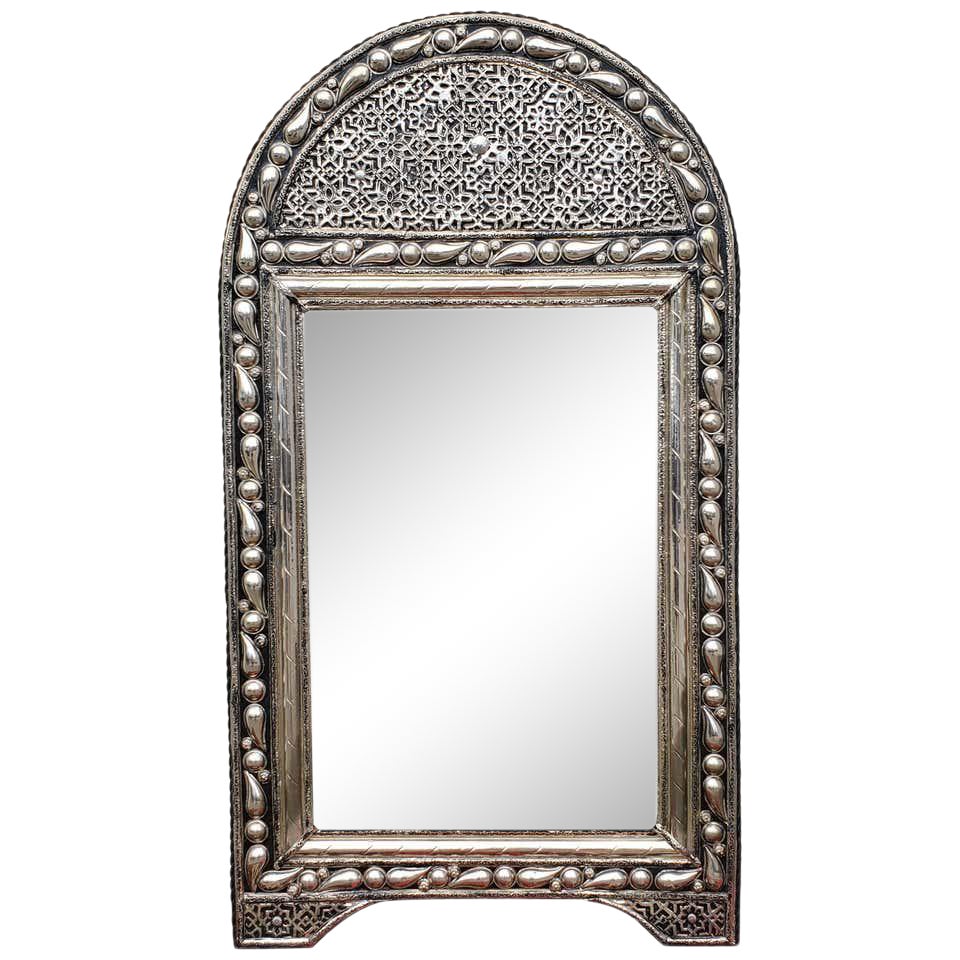 Moroccan Arched Metal Inlaid Mirror | Chairish