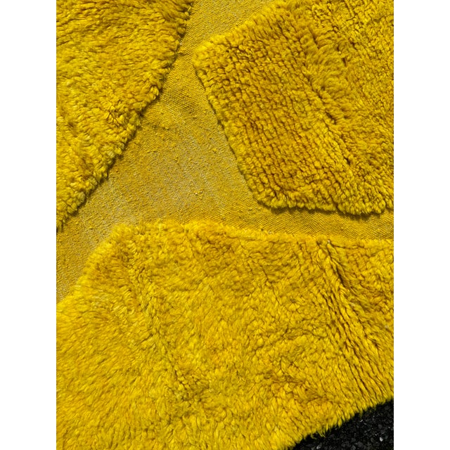 Modern Yellow Wool Rug | Chairish
