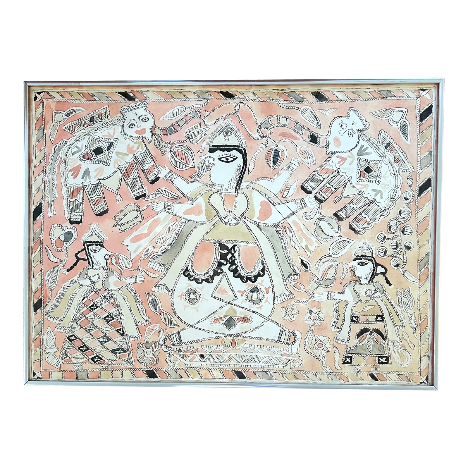 20th Century Mahbubani Watercolor Painting, Framed | Chairish