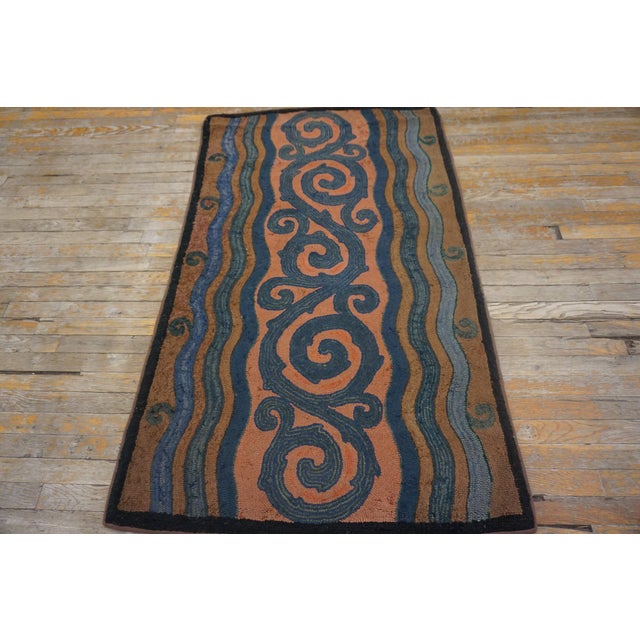 1930s Early 20th Century American Hooked Rug ( 3' X 5'3" - 92 X 160 ...