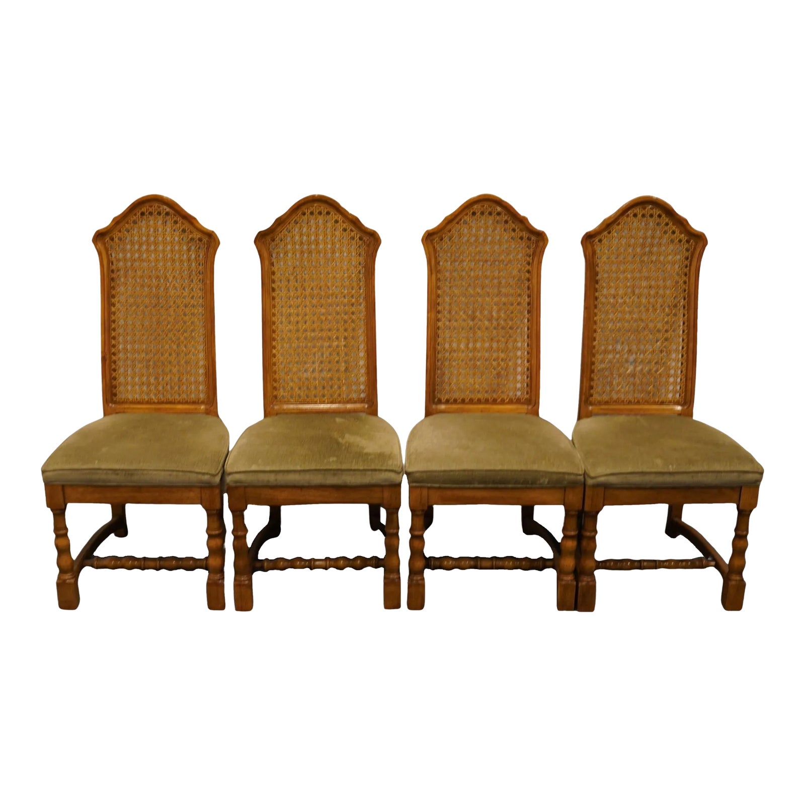 Set of 4 Drexel Heritage Chartwell Collection Cane Back Dining Side ...
