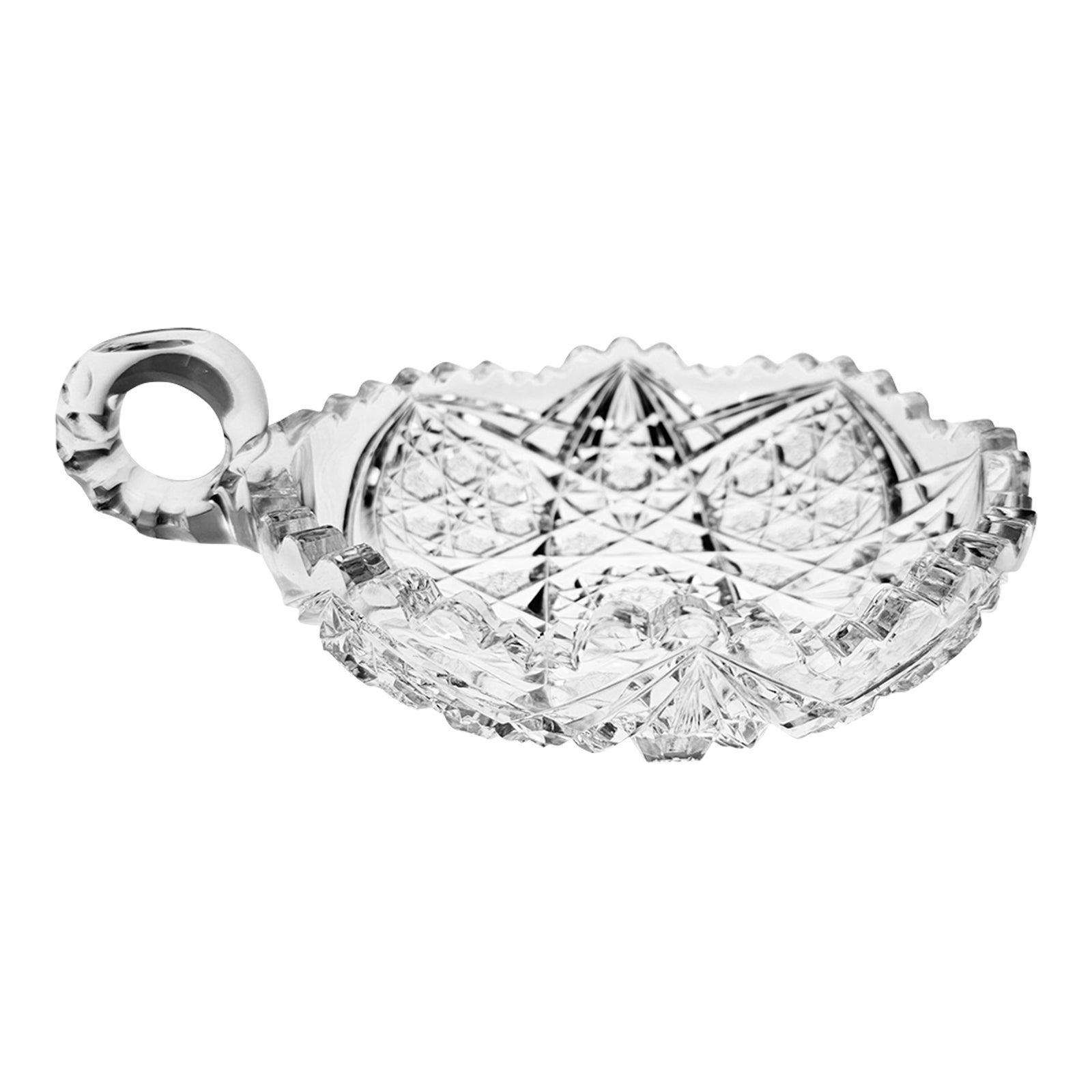 Abp American Brilliant Cut Glass Sawtooth Hobstar Pinwheel Handled ...