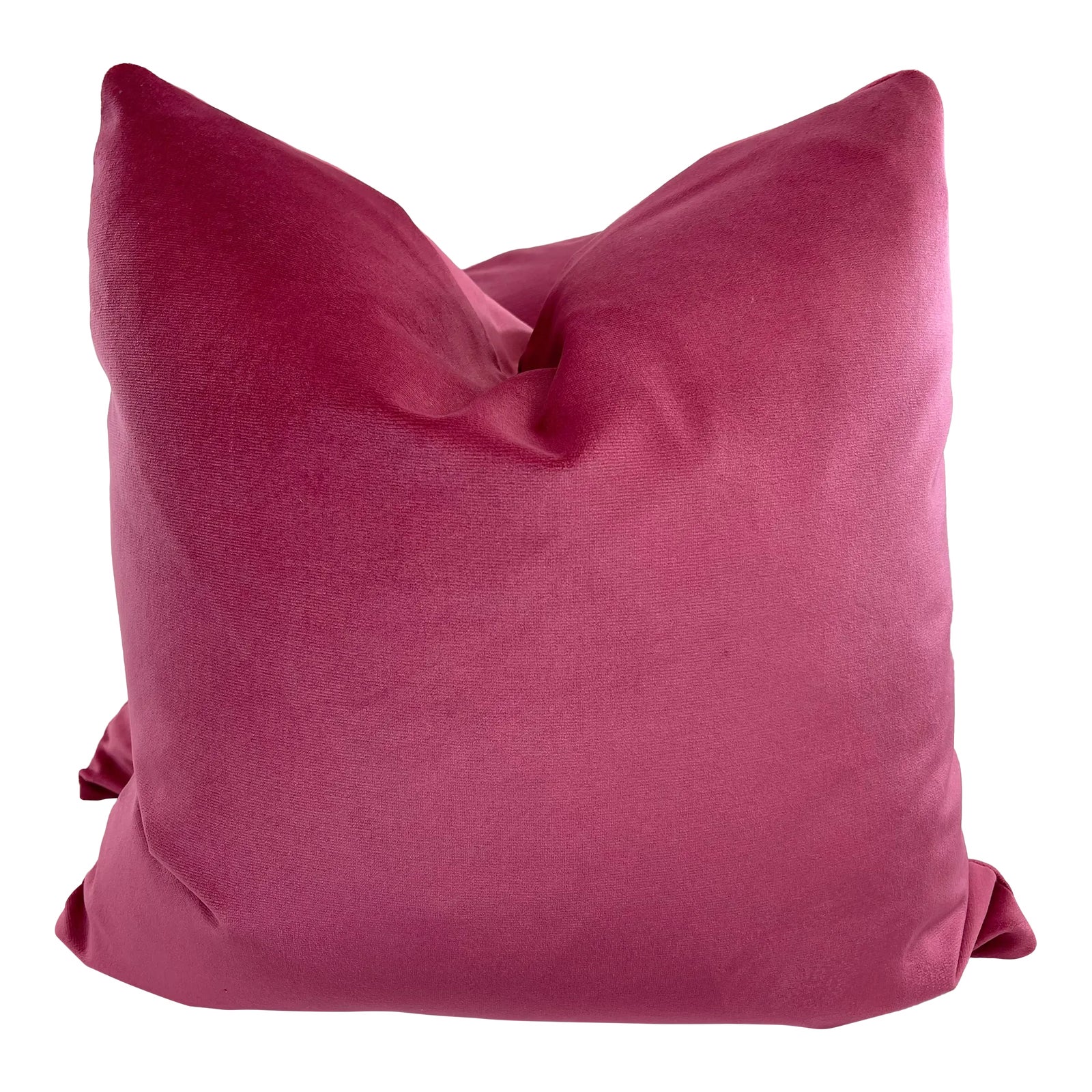 Bright Pink Cotton Velvet 22" Pillows-A Pair | Chairish