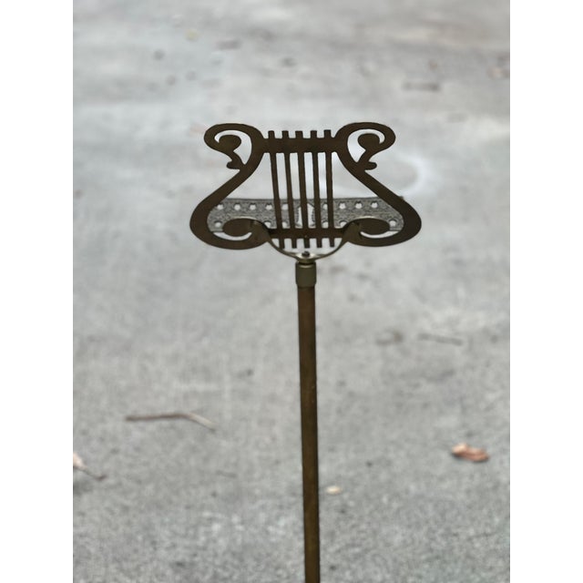 1970s Brass Ornate Lyre Music Stand | Chairish