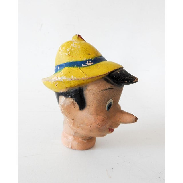 Vintage Pinocchio Hand Puppet Head Walt Disney Sculpture | Chairish