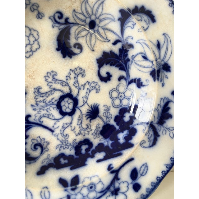 1820s-60s Flow Blue Ironstone Shallow Bowl - Antique Georgian/Victorian ...