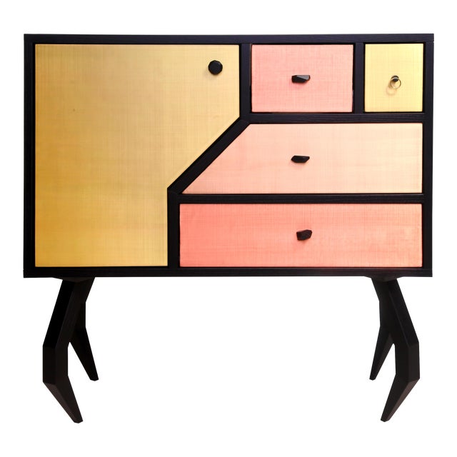 Modern Sideboard or Console Table in Black Ash, Brass, Bronze, Copper ...