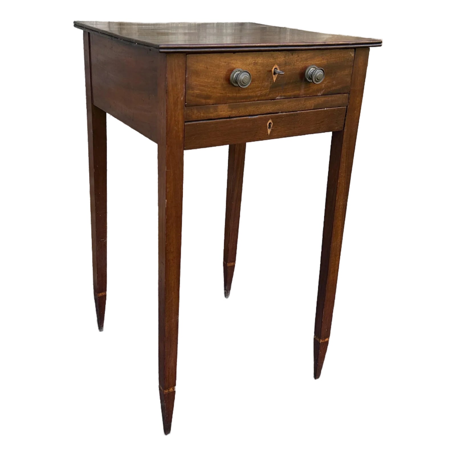 18th Century North Shore Massachusetts Hepplewhite Work Table | Chairish