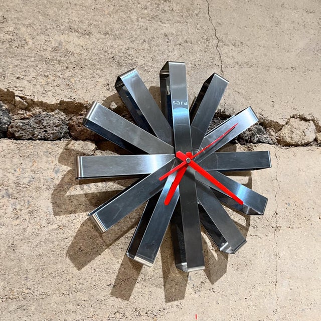 Modern Metal Sara Ribbon Wall Clock | Chairish