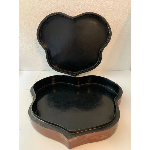 1910s Chinese Lacquered Heart Storage Box | Chairish