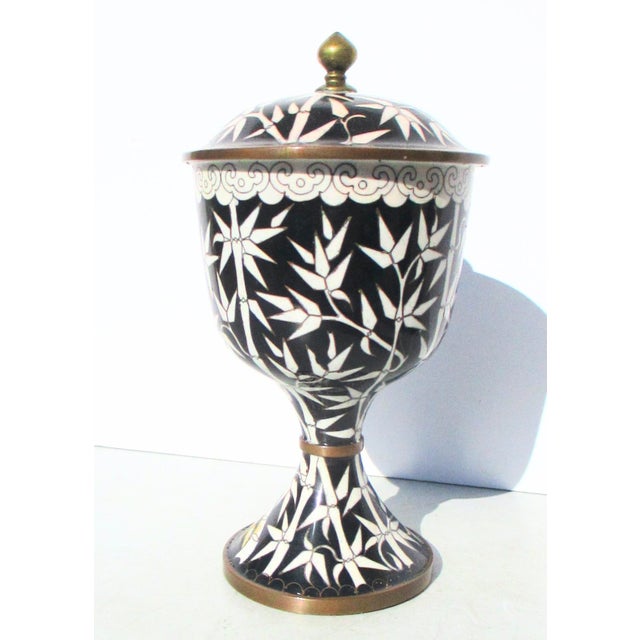 Antique Circa 1910 Chinese Enamel Lidded Stem Cup | Chairish