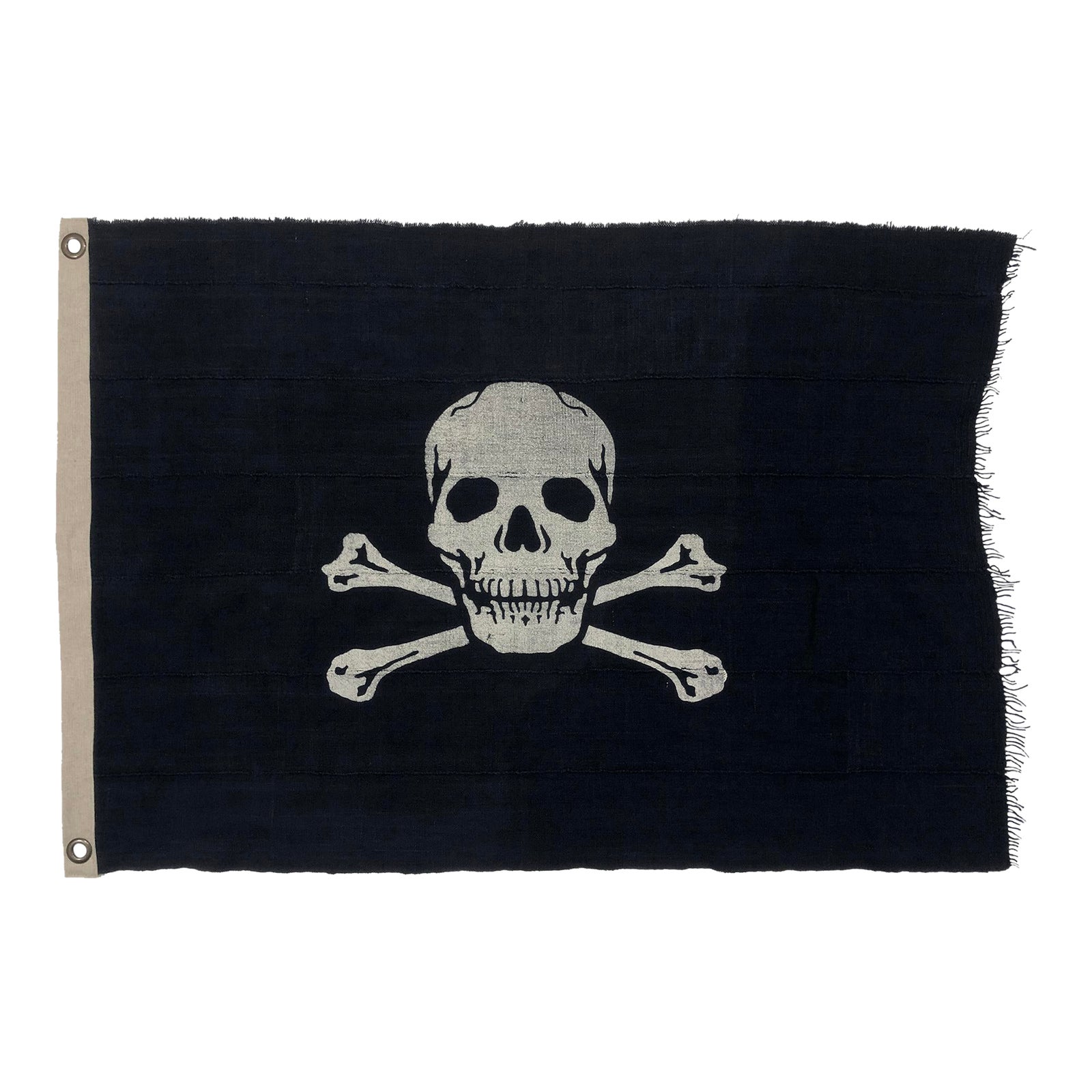Distressed Cotton Flag, Vintage Style Pirate Skull, Jolly Roger | Chairish