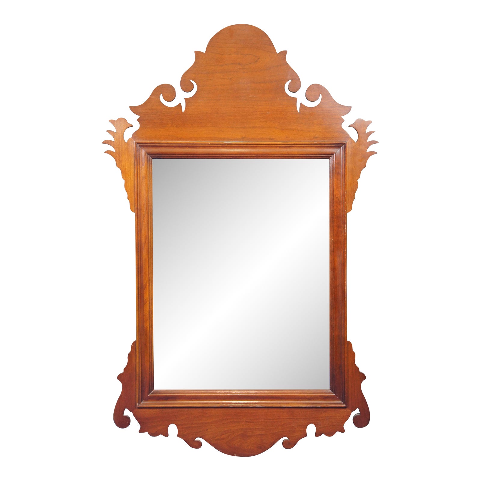 Late 20th Century Councill Craftsmen Carved Cherry Chippendale Beveled ...