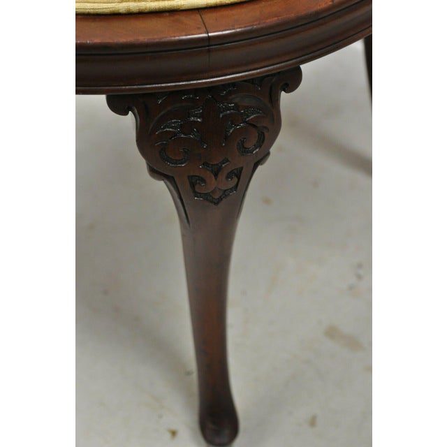 Antique Victorian French Style Mahogany Vanity Accent Side Chair With ...
