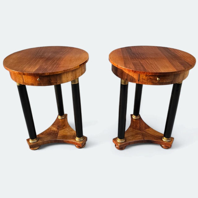 Early 20th Century Pair of Vintage Empire Style Gueridon Side Tables ...
